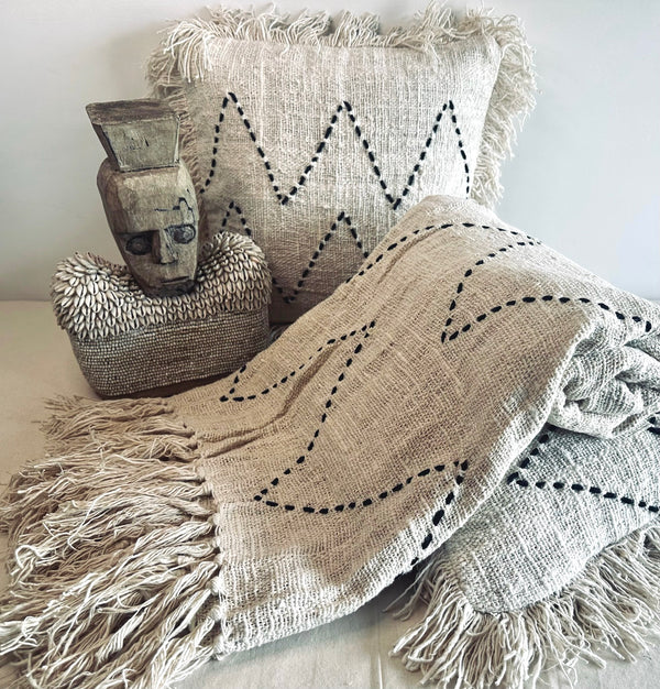 Jemme Throw & Cushion Set - Natural – BaliaLiving